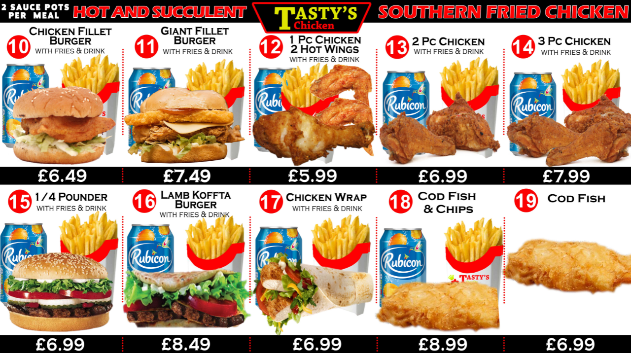 Tasty’s Menu – Tastys